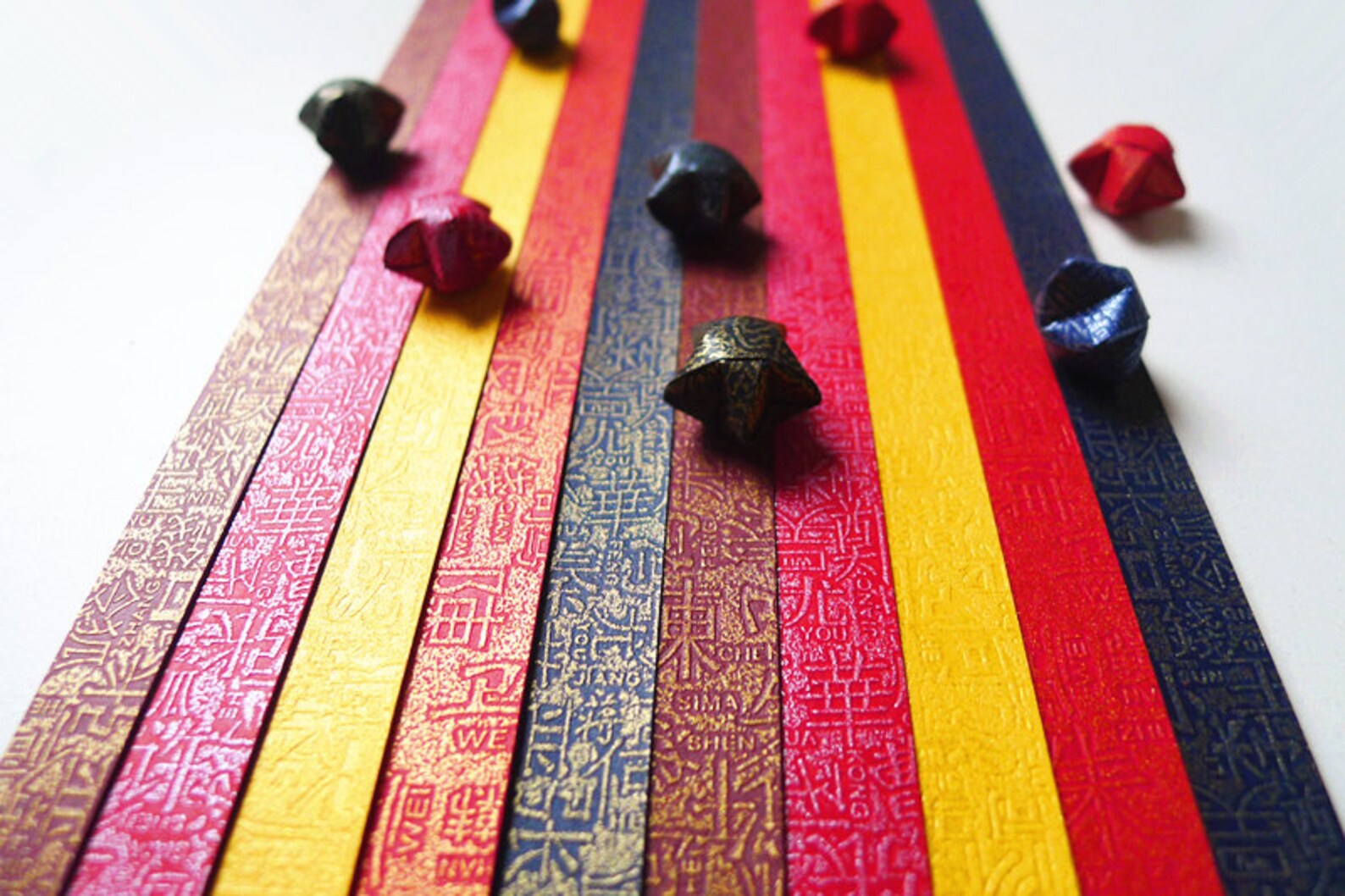 Traditional Chinese Embossed Origami Lucky Star Paper Strips | Etsy