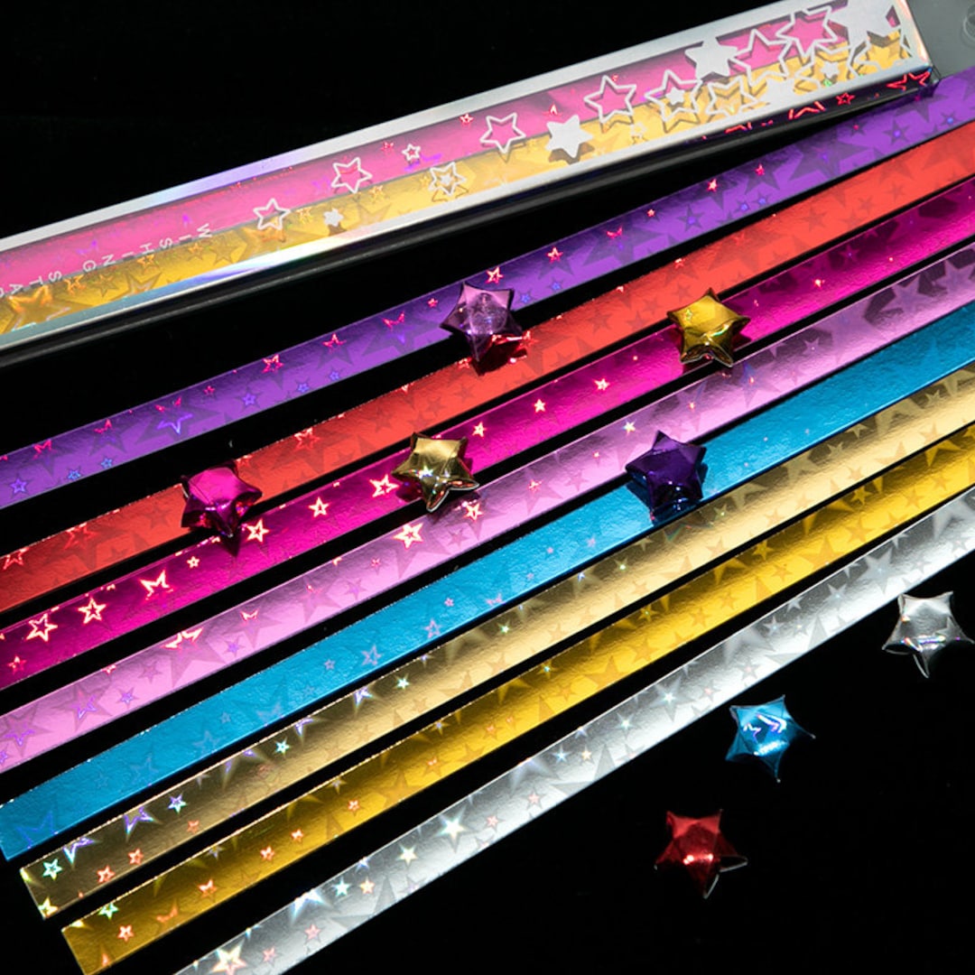 Sparkling Laser Reflective Twinkle Stars Origami Lucky Star Paper ...
