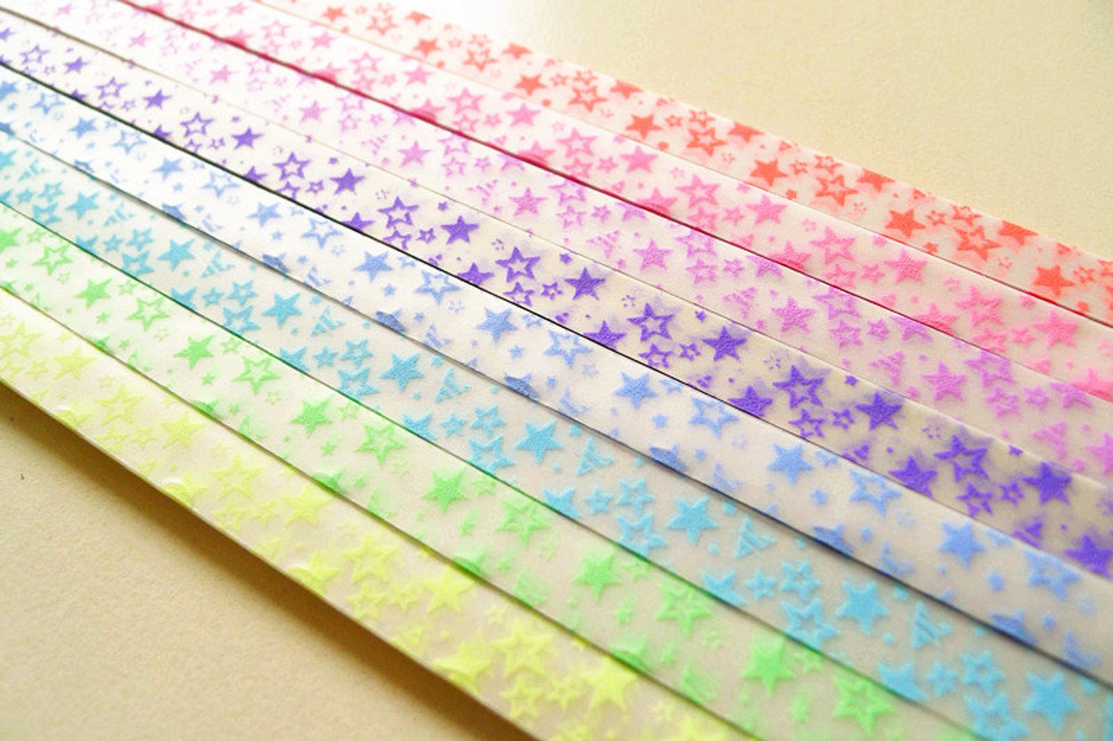 10 Colors Starry Night Vellum Glow in the Dark Origami Lucky Star Paper ...