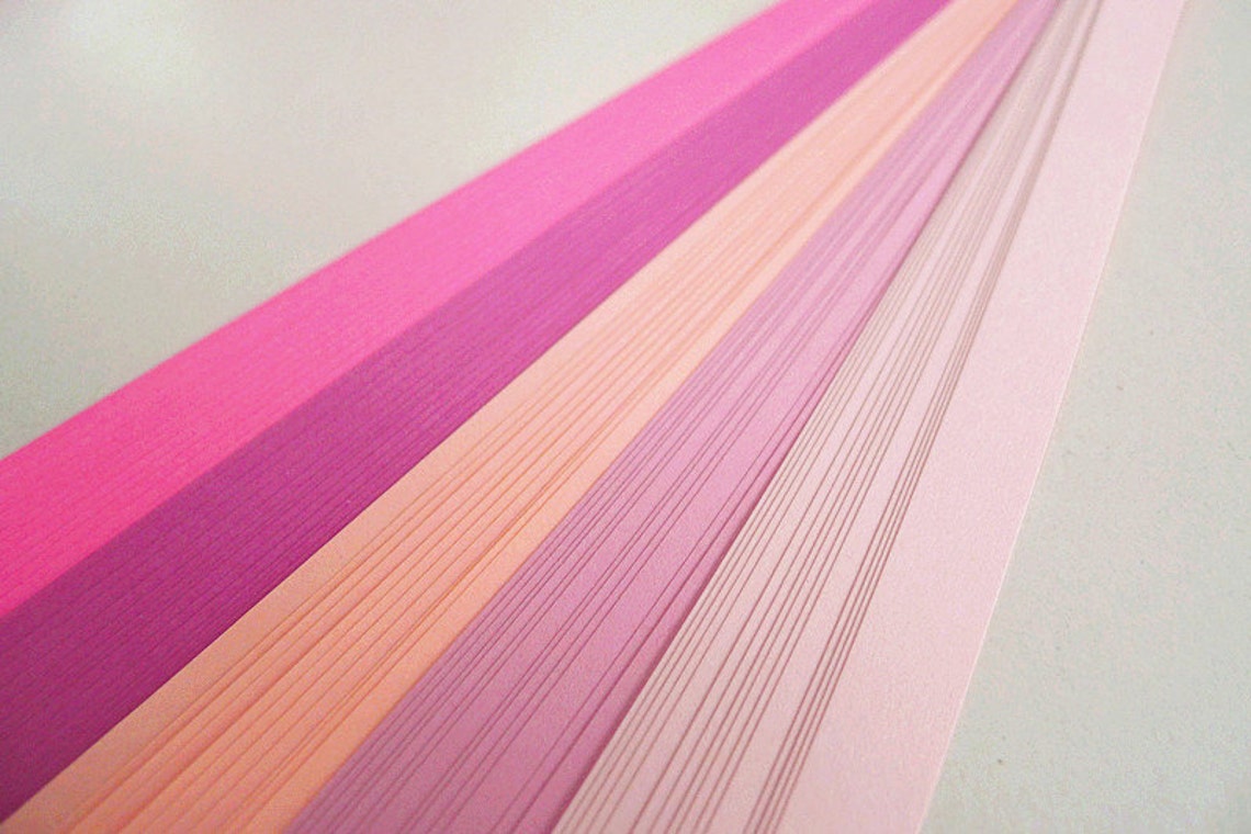 Origami Lucky Star Paper Strips Pink Mixed Star Folding DIY | Etsy