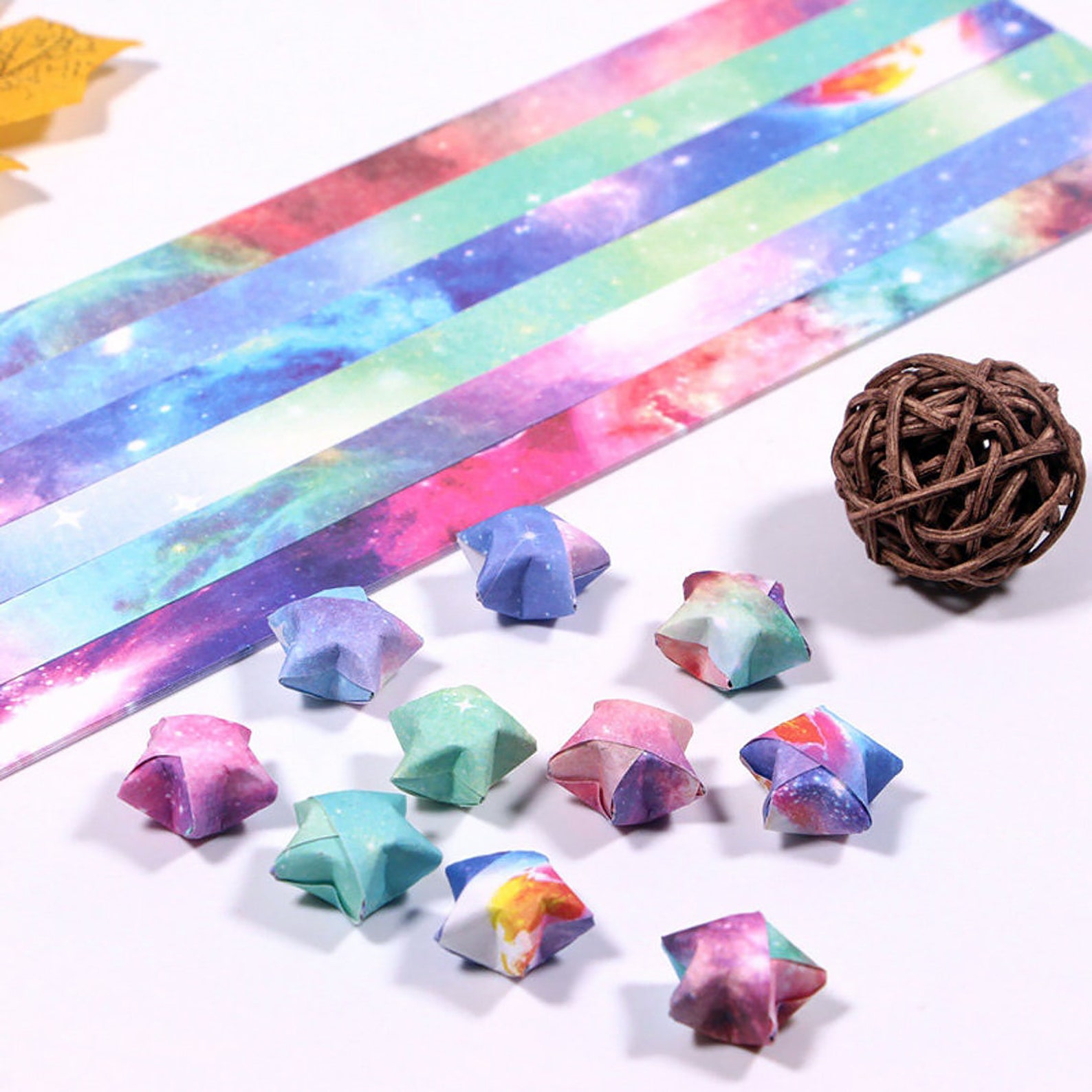 Watercolor Galaxy Origami Lucky Star Paper Strips Star Folding Paper ...