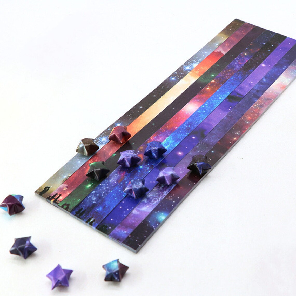 Galaxy Stars Origami Lucky Star Paper Strips Multicolor - Pack of 80 ...