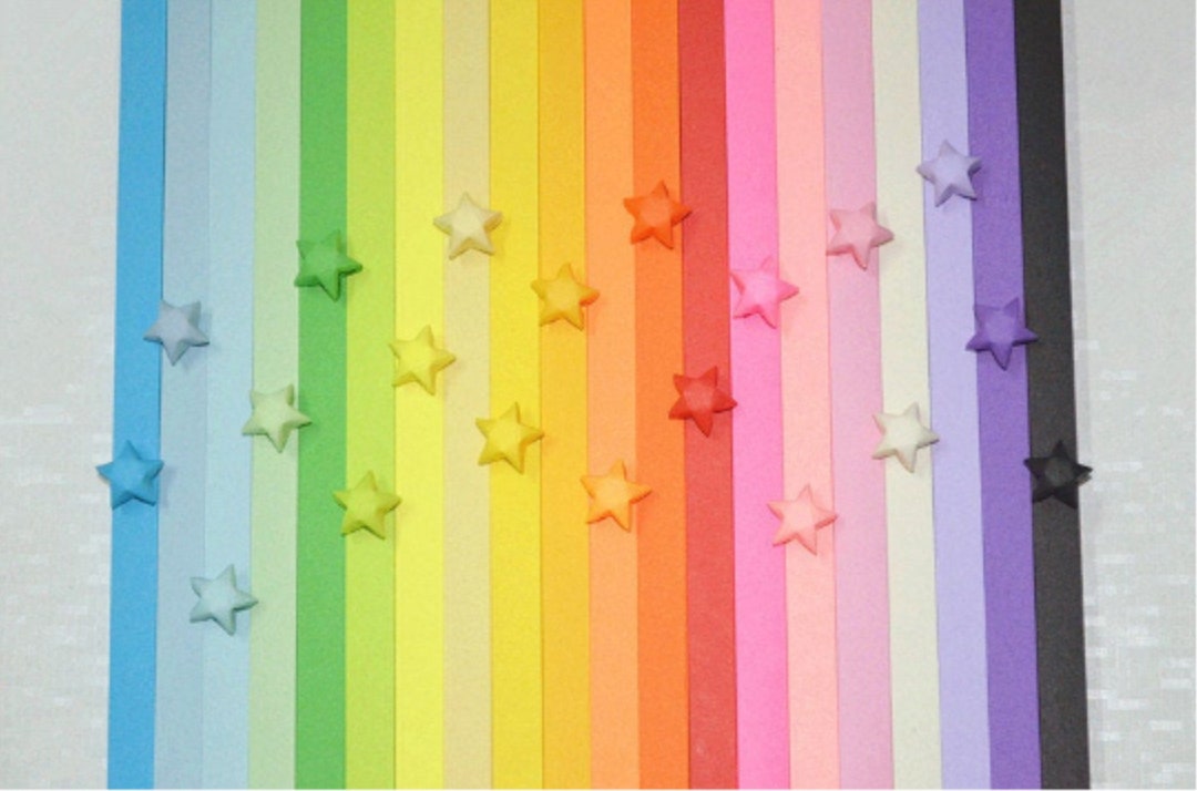 20 Colors Origami Lucky Star Paper Strips Rainbow Multicolor DIY - Pack ...