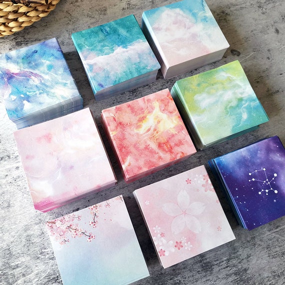 200 Sheets Watercolor Galaxy Origami Square Paper Pack for - Etsy