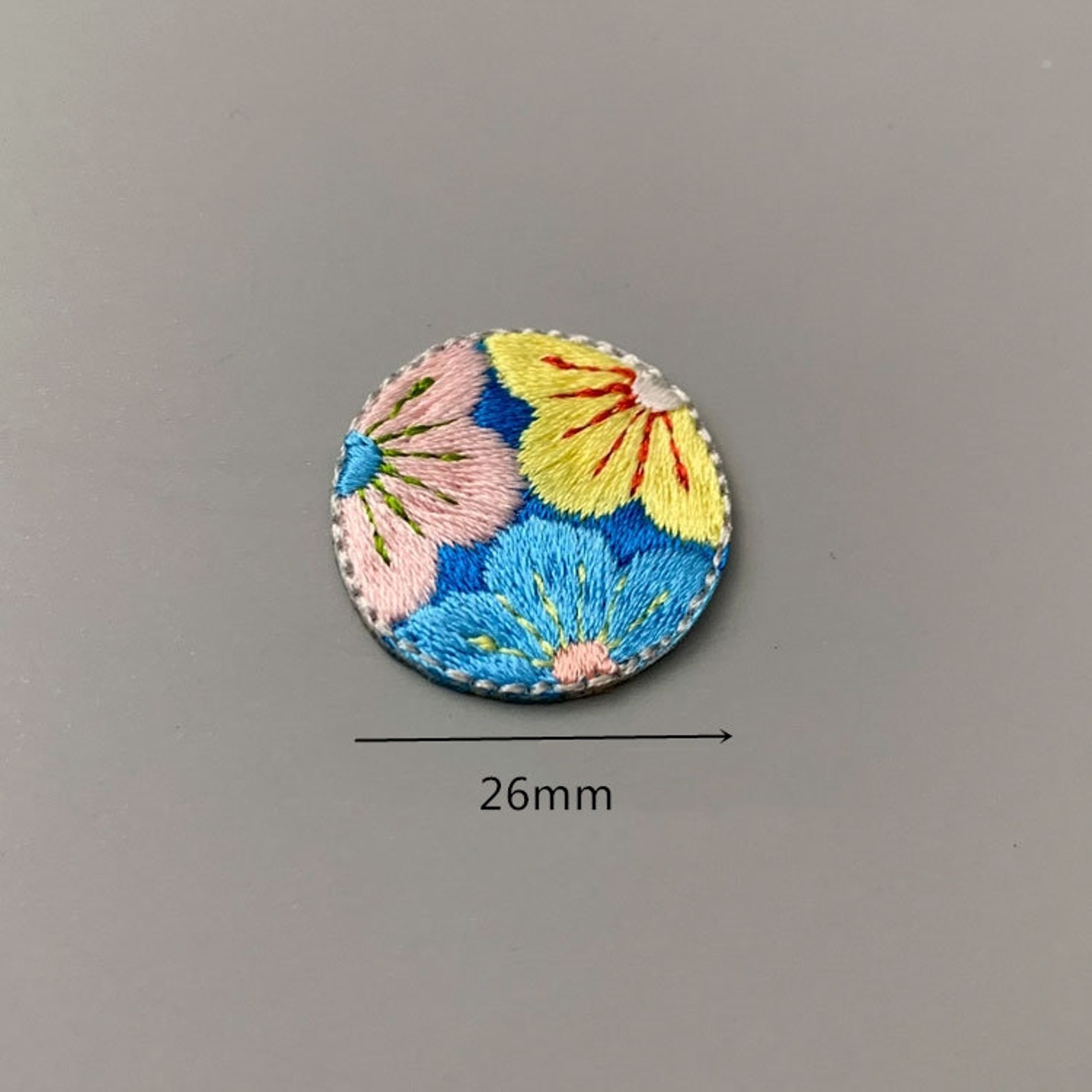 Chinese Flower Embroidered Patches Square Circular Triangle | Etsy