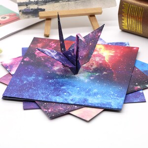 52 Sheets Double Sided Brilliant Galaxy Origami Square Paper Pack for ...