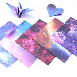 52 Sheets Double Sided Brilliant Galaxy Origami Square Paper Pack for ...