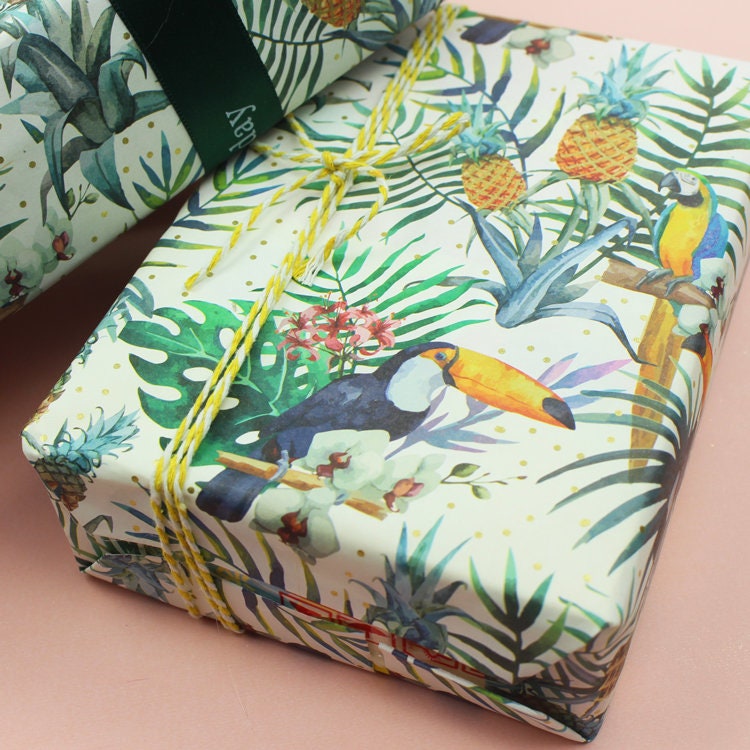 Tropical Bird Wrapping Paperbirthday Gift Wraptuocan - Etsy UK