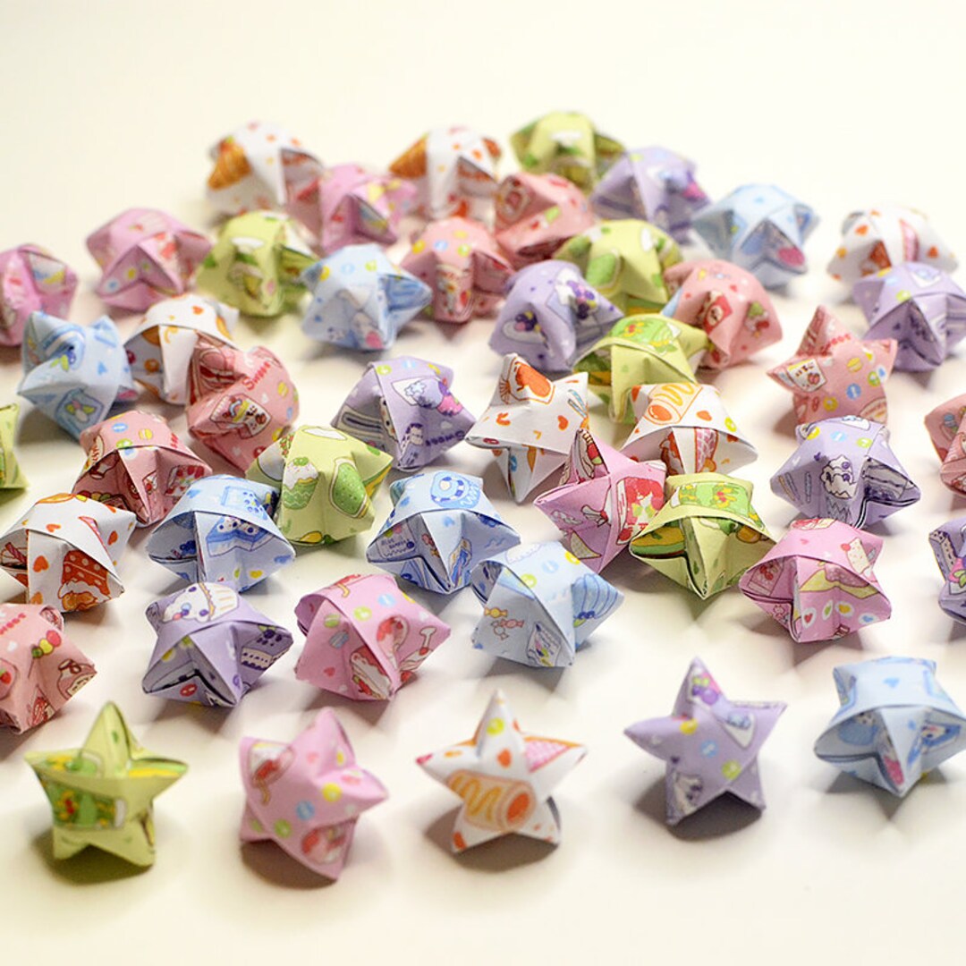 35 Sweet Dessert Origami Lucky Stars-cute Wishing Stars Party Supply ...