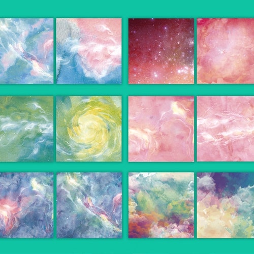 48 Sheets Brilliant Galaxy Origami Square Paper Pack for - Etsy