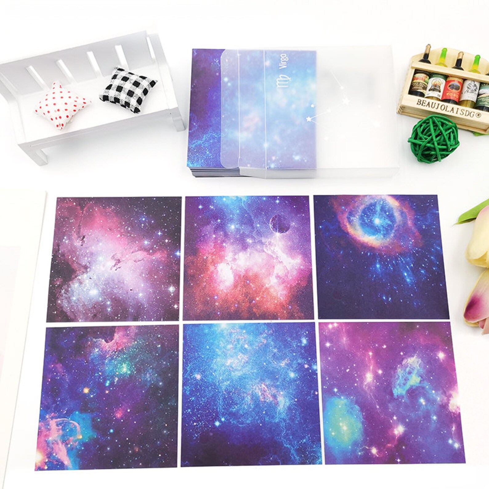 380 Sheets Small Size Galaxy Origami Square Paper Pack for Origami ...