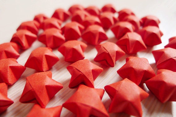 Romantic Red Origami Lucky Stars-Love Wishing Stars/Home | Etsy