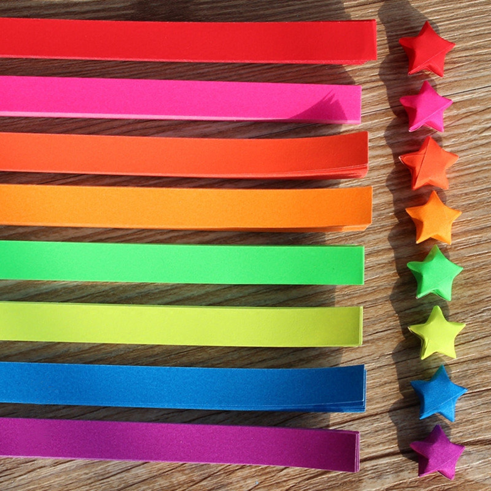 Bright Colors Origami Lucky Star Paper Strips Rainbow | Etsy