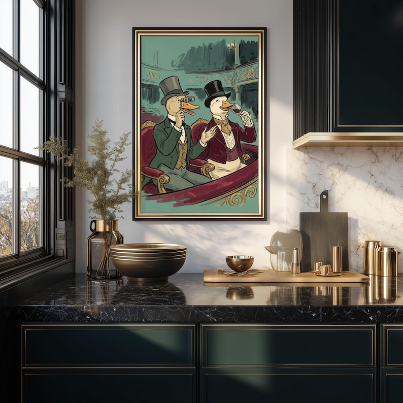 Opera Box Ducks Giclée French Humor Top Hat Ducks Theatre Wine ...