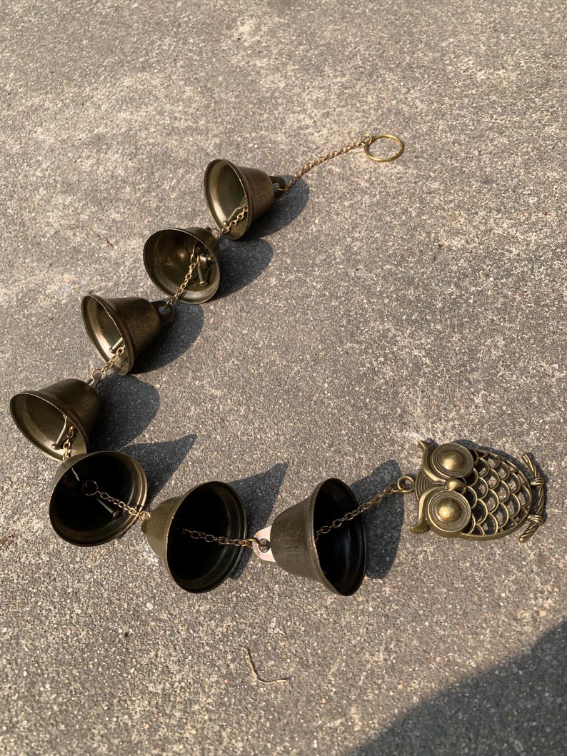 Handmade Witch Bells With Owl Pendant, Spiritual Protection Amulet ...