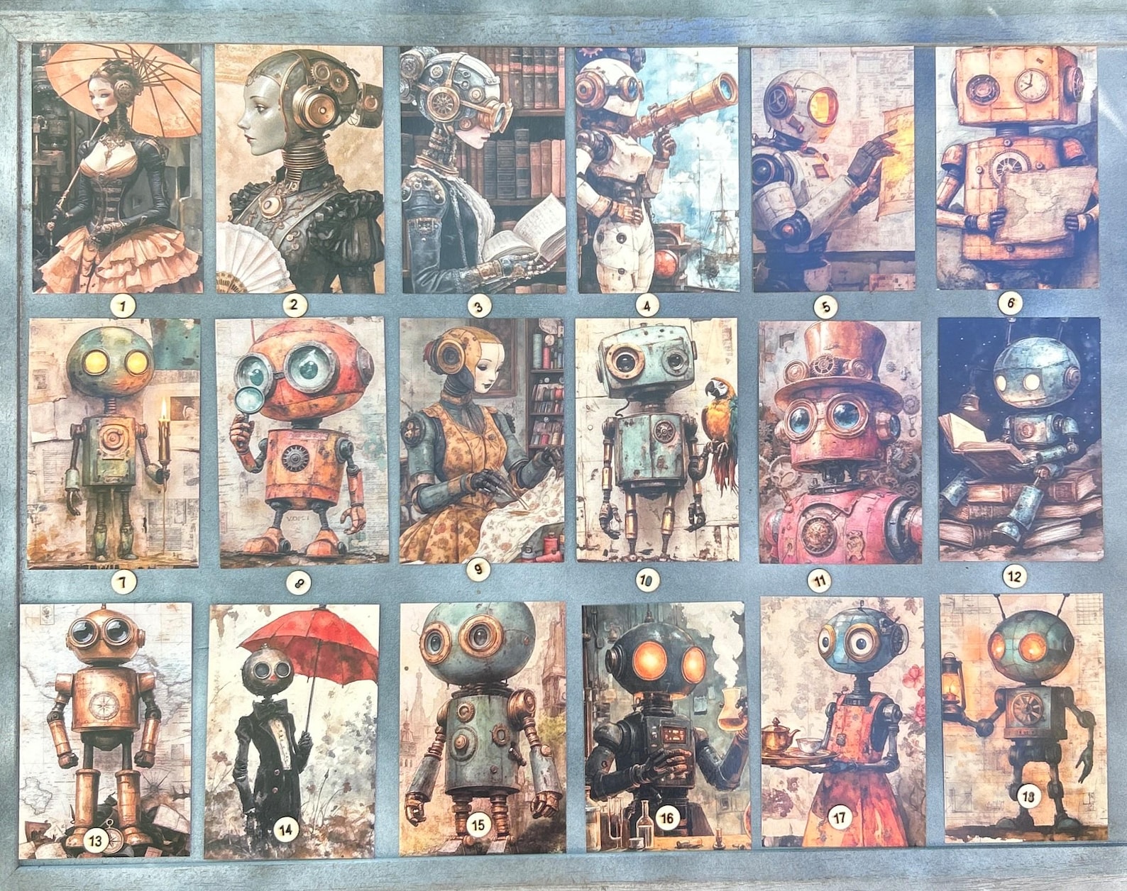 18 Steampunk Robot Postcard Set | Gothic Art Cards | Spooky Wonderland ...