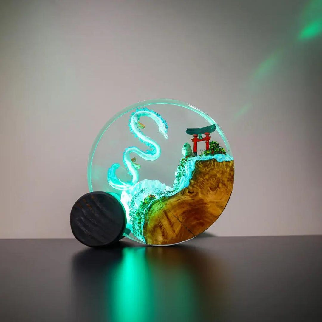 Ha\.ku Tot/or.o Torii Gate Resin Lamp, Custom Anime Epoxy Art Lamp ...