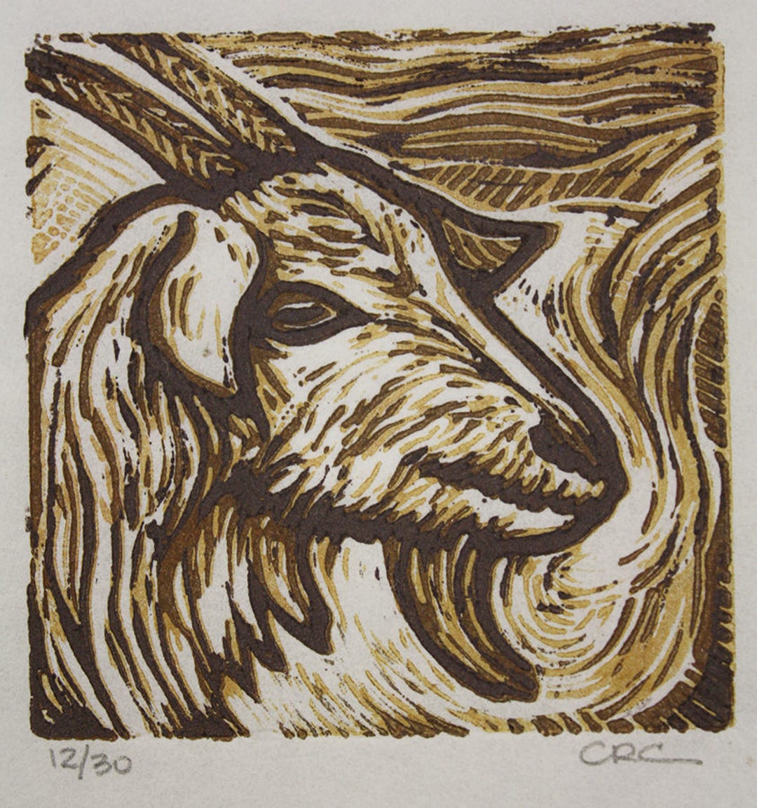 Goat Reduction Linocut - Etsy