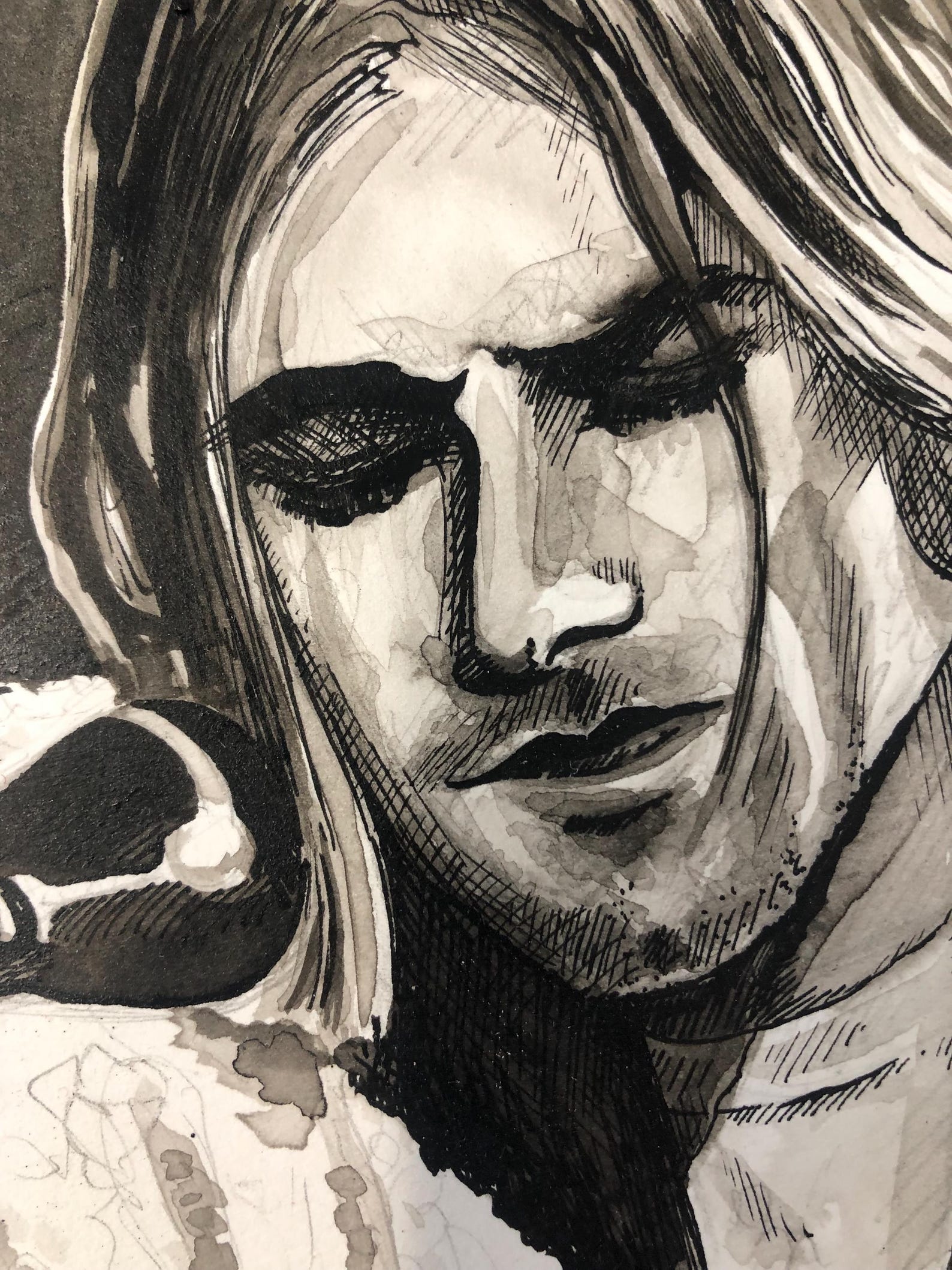 Kurt Cobain Original Pen and Ink Drawing - Etsy