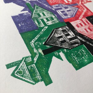 Neighborhood Tessellation Linocut - Etsy