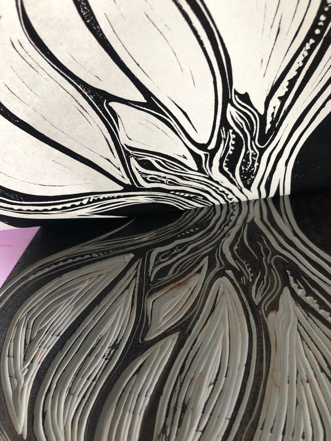 Garlic Bulb Linocut - Etsy