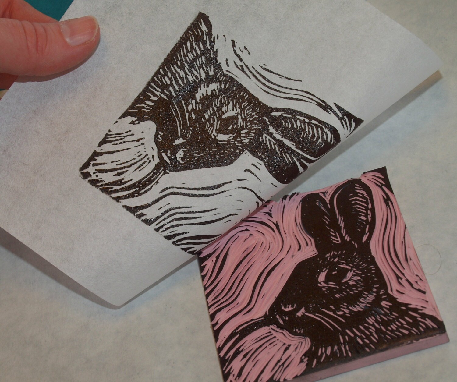 Rabbit Block Print - Etsy
