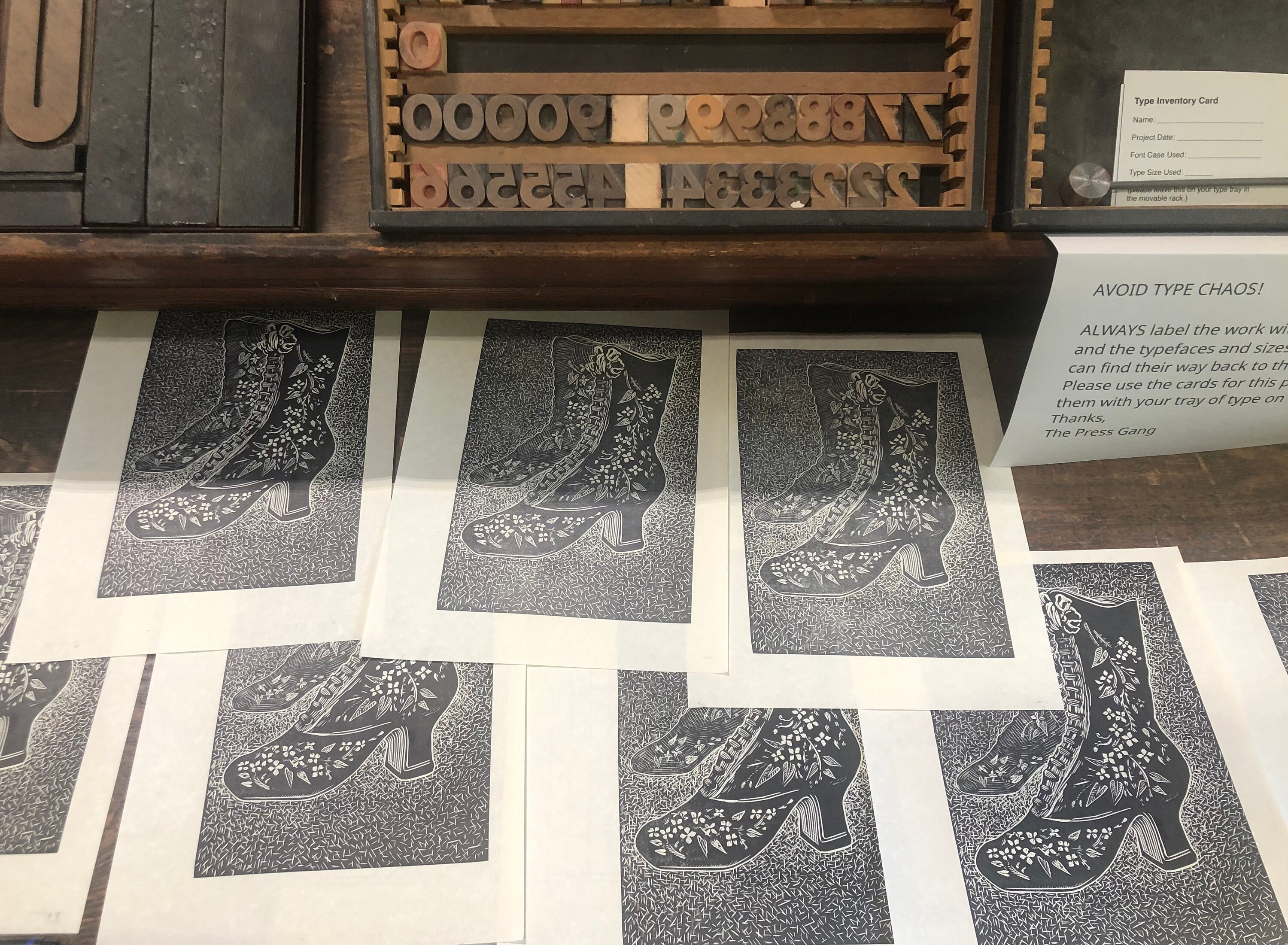 Victorian Boots Linocut - Etsy