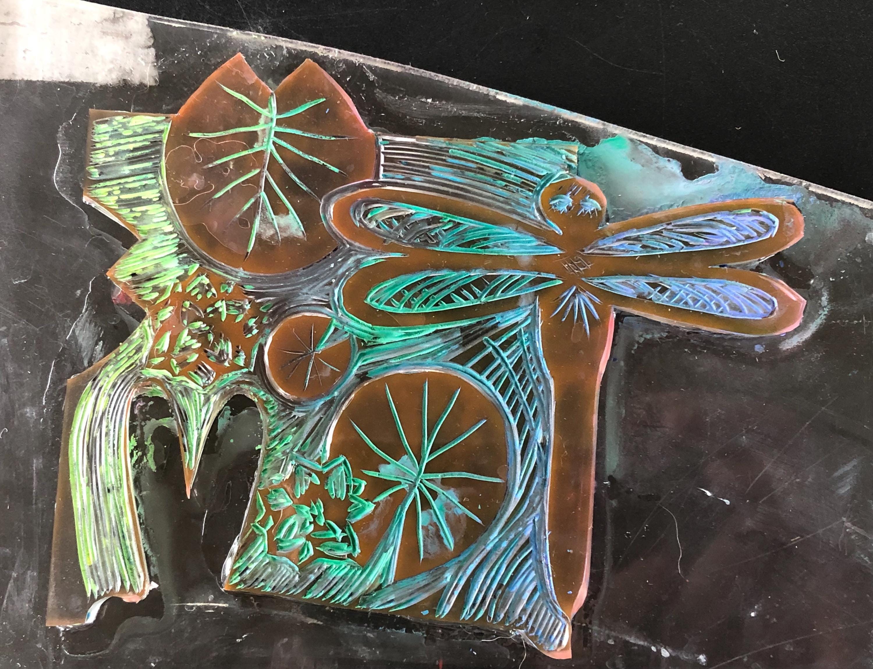 Dragonfly Tessellation Linocut - Etsy