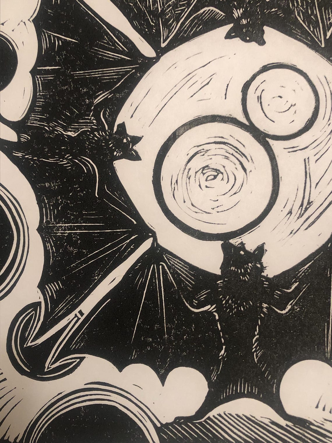 Balancing Bat Performance Linocut - Etsy