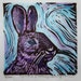 Rabbit Block Print - Etsy