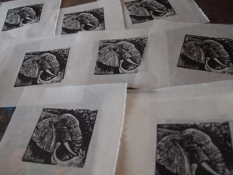 Elephant Block Print - Etsy