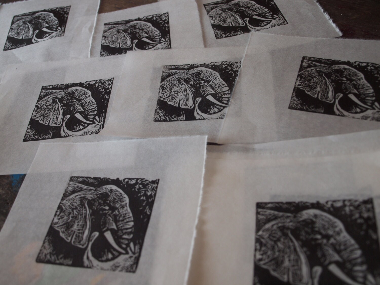 Elephant Block Print - Etsy
