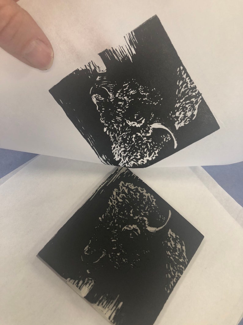 Buffalo Linocut - Etsy