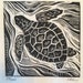 Sea Turtle Linocut Print - Etsy