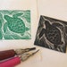 Sea Turtle Linocut Print - Etsy