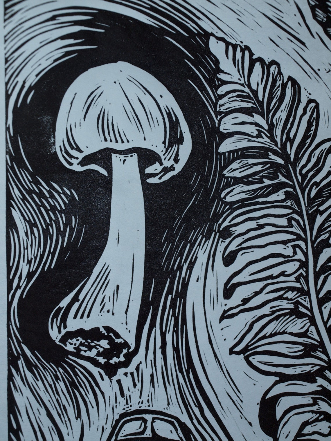 Forest Treasures Linocut Print - Etsy