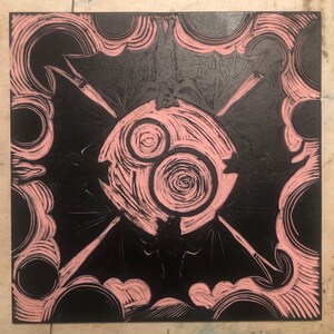Balancing Bat Performance Linocut - Etsy
