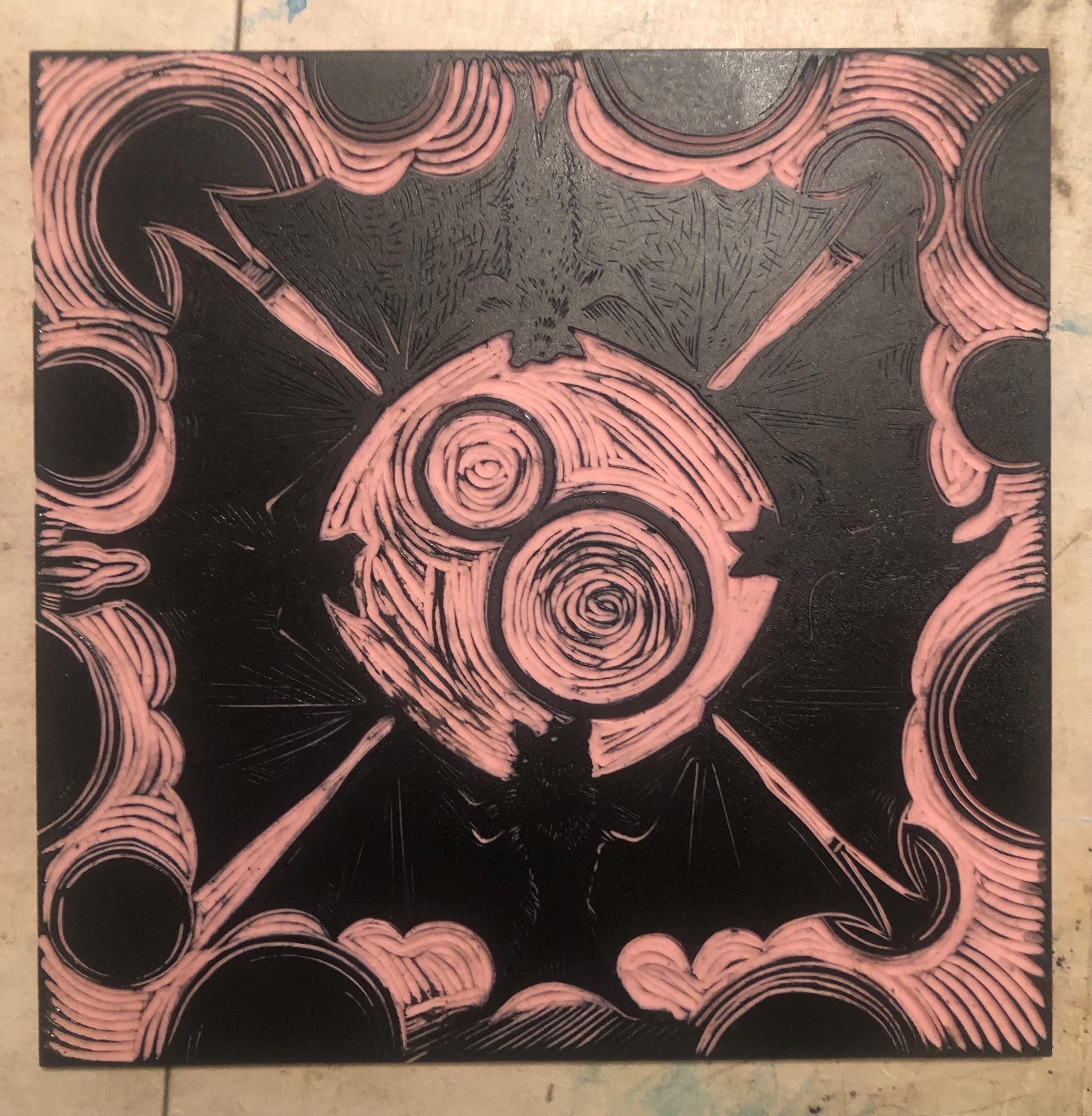 Balancing Bat Performance Linocut - Etsy