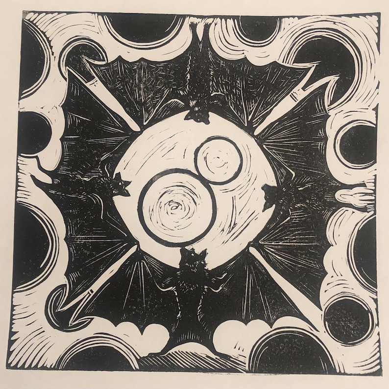 Balancing Bat Performance Linocut - Etsy