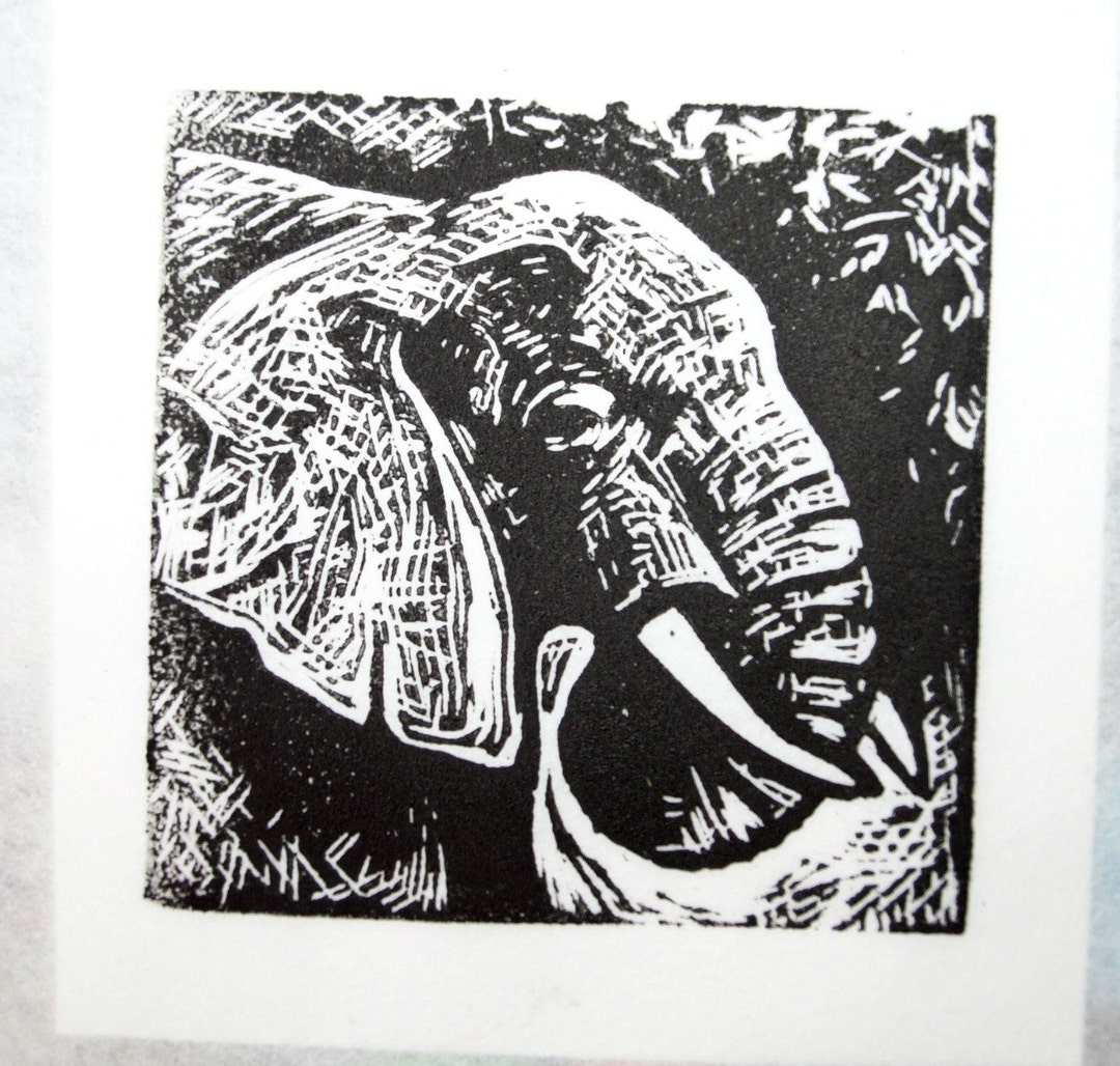 Elephant Block Print - Etsy