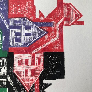 Neighborhood Tessellation Linocut - Etsy