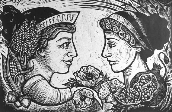 Demeter And Persephone Drawing