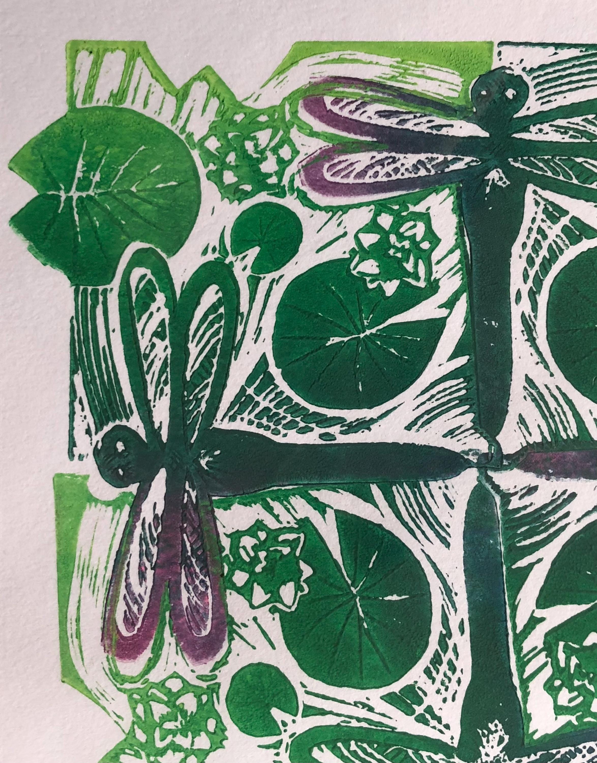 Dragonfly Tessellation Linocut - Etsy