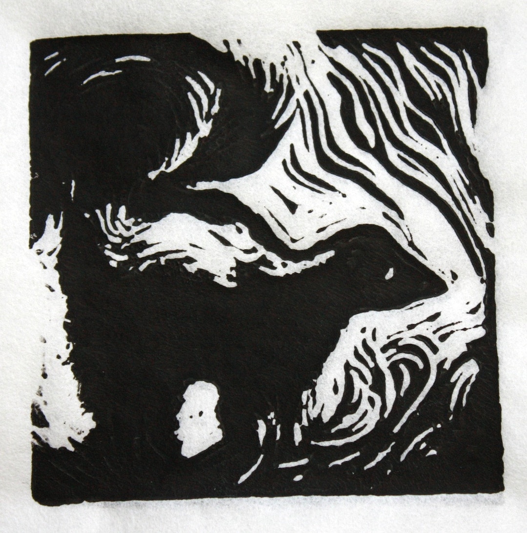 Skunk Linocut Print - Etsy