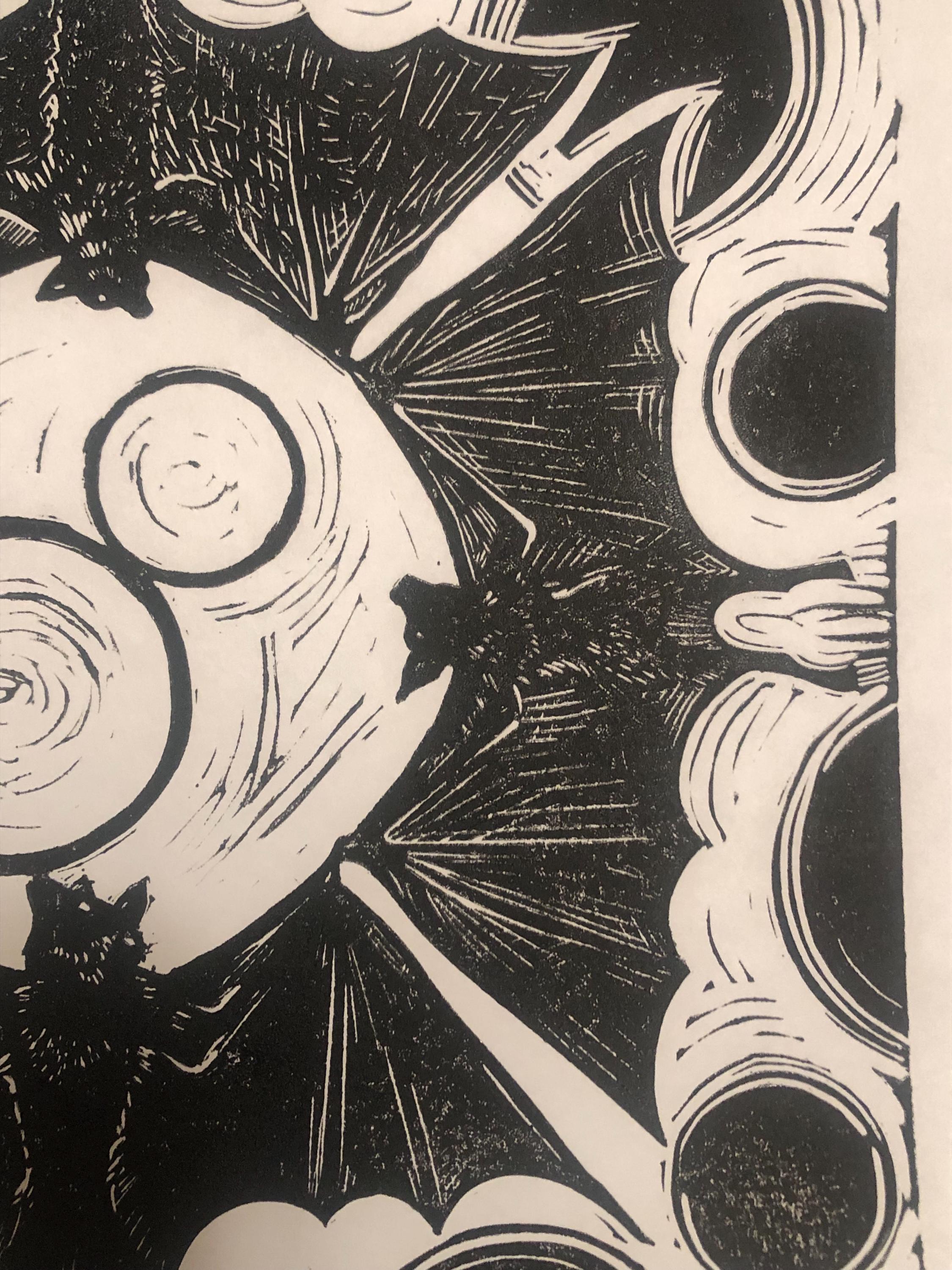 Balancing Bat Performance Linocut - Etsy