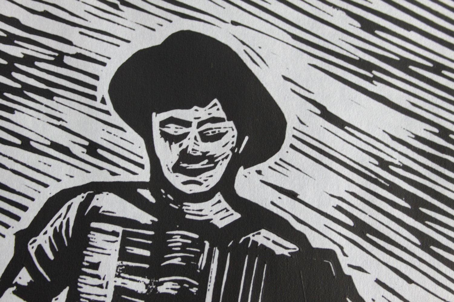 Squeezebox Accordian Player Linoleum Print - Etsy