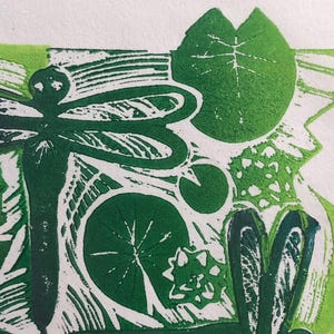 Dragonfly Tessellation Linocut - Etsy