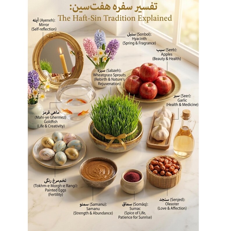 Haft-sin Table Explained | Nowruz Persian New Year Guide (digital ...