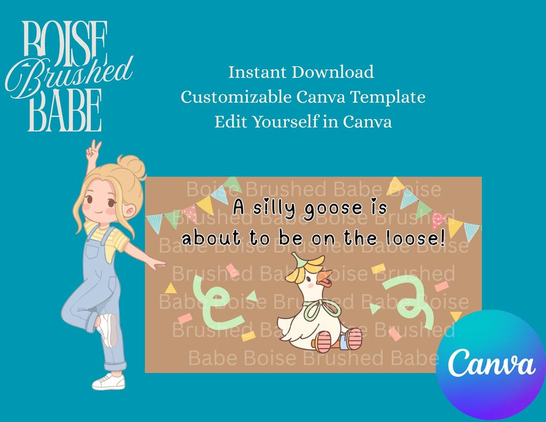 Editable Silly Goose Banner Template – DIY Hand Painted Party Decor ...