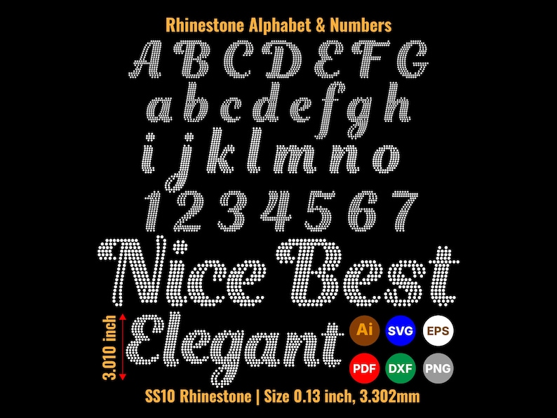 Rhinestone Template Alphabet SVG Bundle A–Z Uppercase Lowercase ...